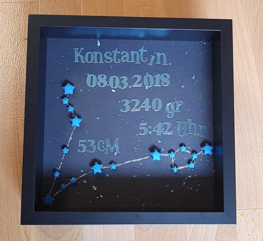 Zodiac Signs With Dates of Birth in a 3D Picture Frame - Etsy