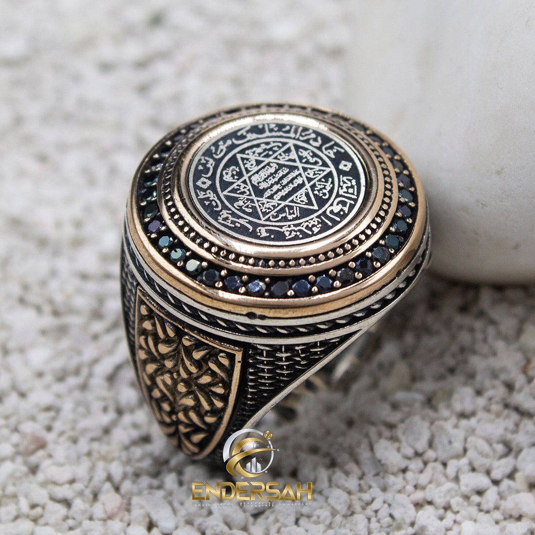 925 Sterling Silver Seal of Solomon Ring for Men, Star of Solomon ...