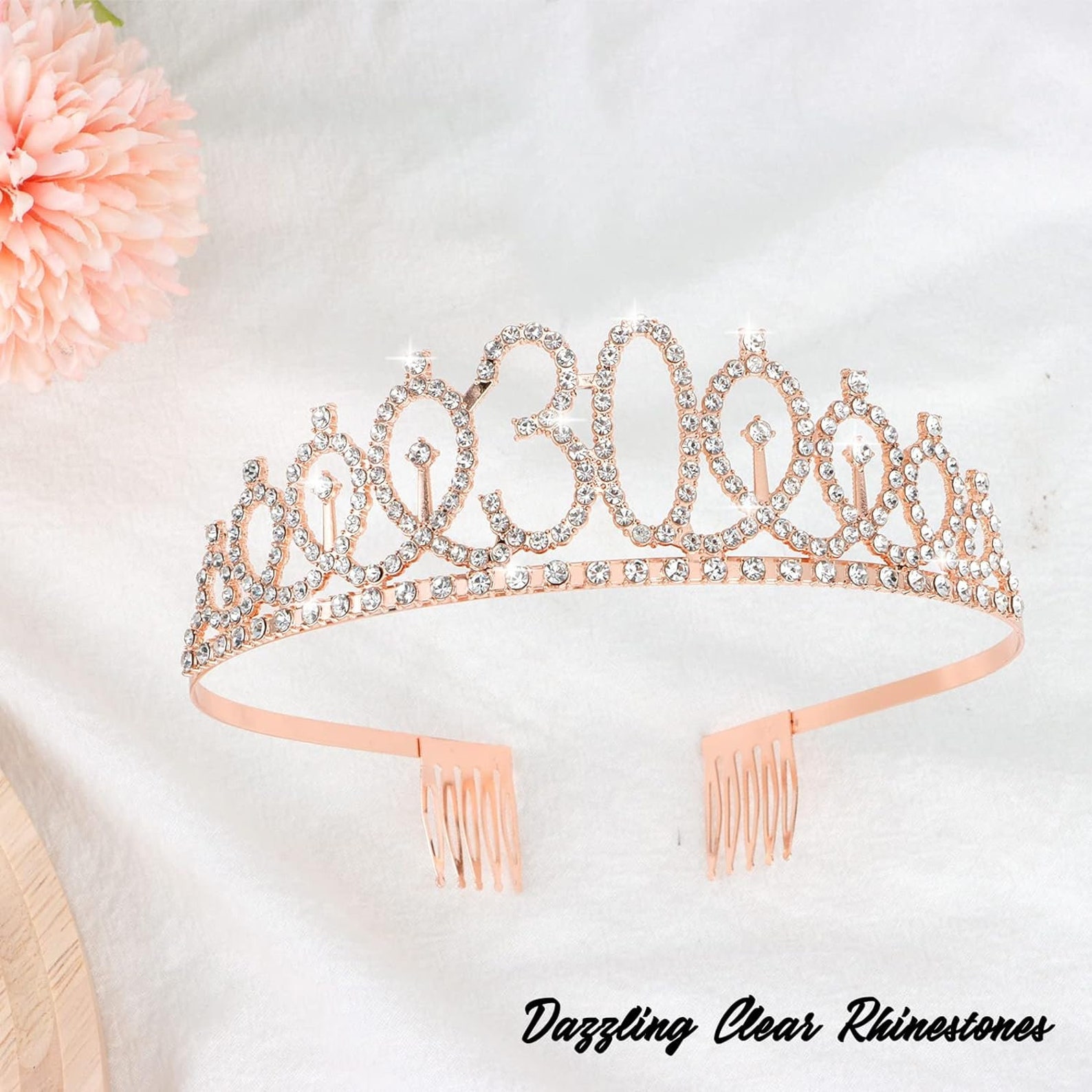30th Birthday Crown 30th Birthday Sash Pearl Pin Set, 30th Birthday ...
