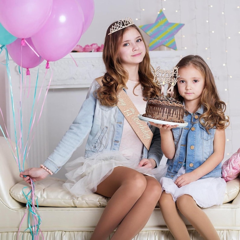 14th Birthday Decorations for Girls Including 14th Birthday Sash and ...
