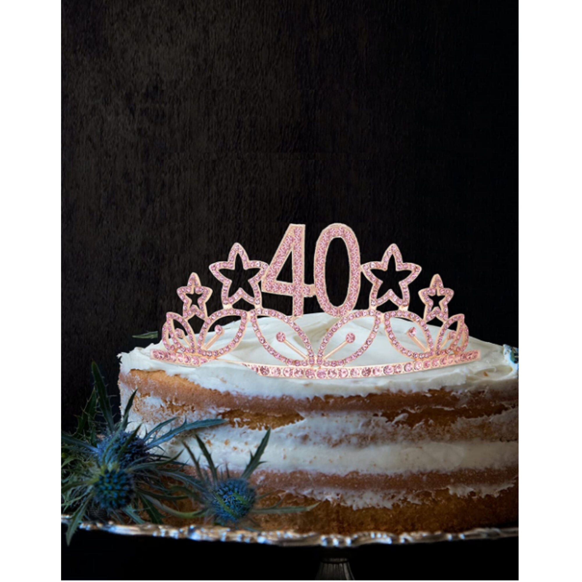 40th Birthday Tiara and Sash Set Rhinestone Crown for Fabulous Women ...