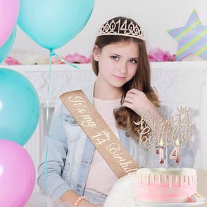 14th Birthday Decorations for Girls Including 14th Birthday Sash and ...