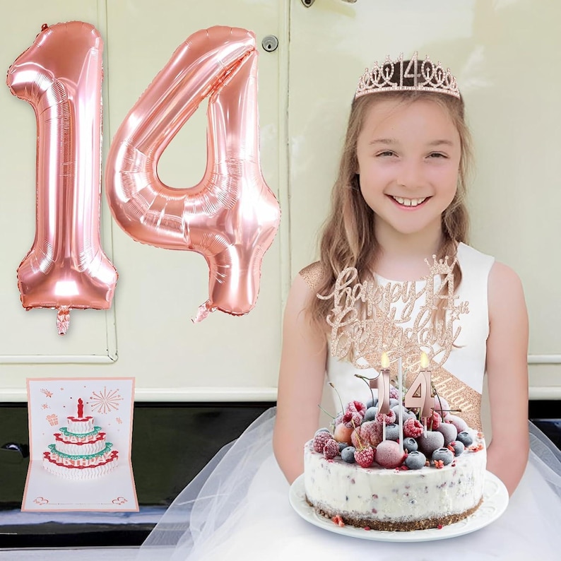 14th Birthday Decorations for Girls Including 14th Birthday Sash and ...