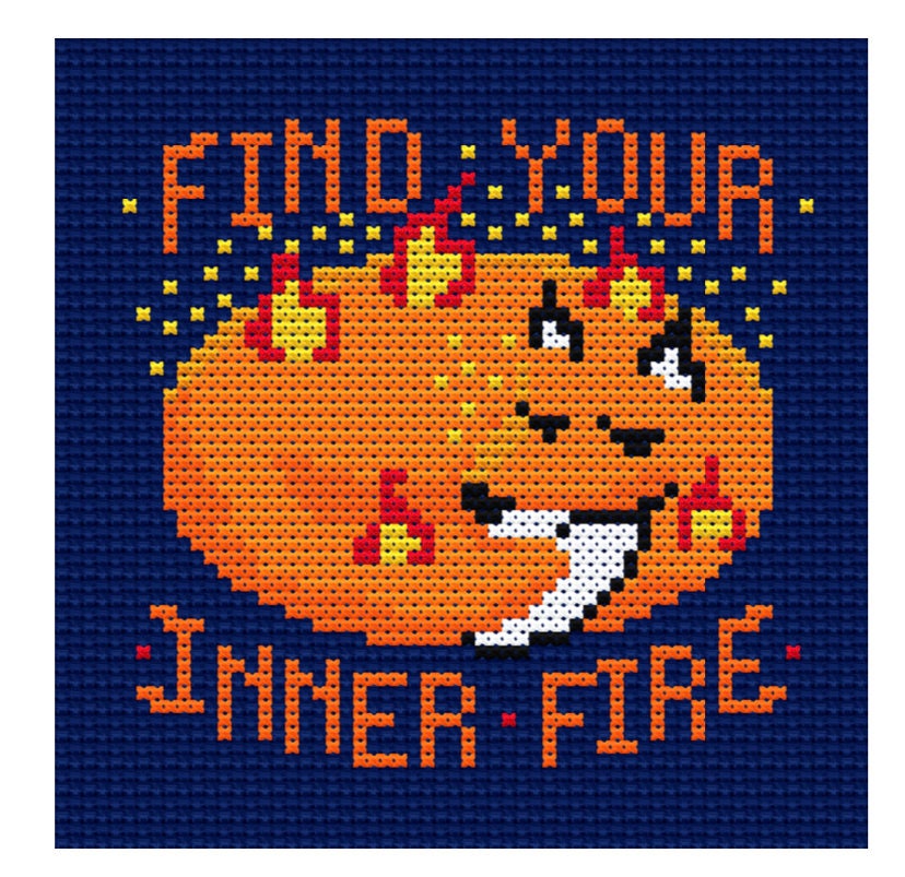 Find Your Inner Fire Cross Stitch Pattern: Firefox Design (PDF Digital ...