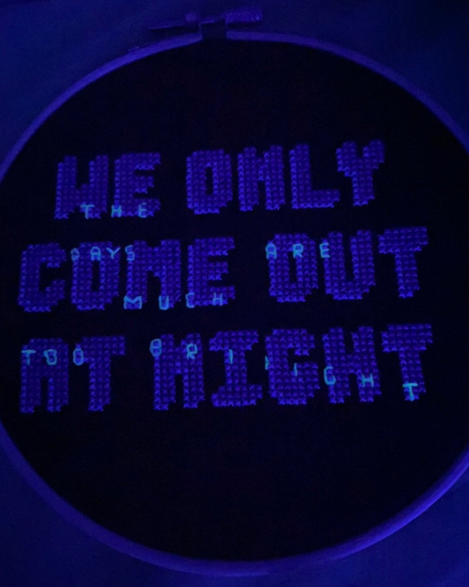 Goth Lyrics Cross Stitch Pattern: Glow in the Dark (PDF Digital ...
