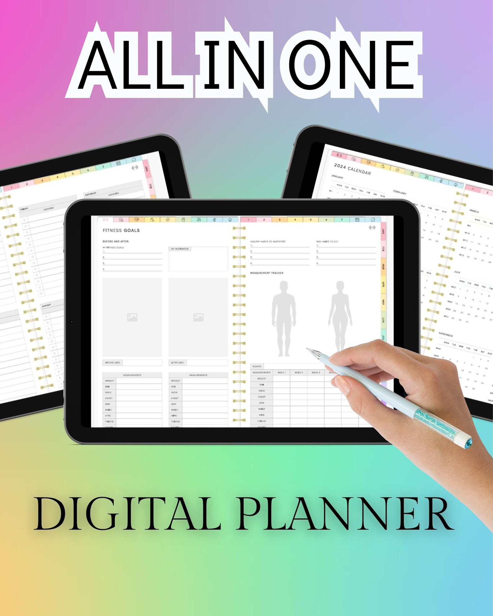 2025 Hyperlinked Notability Digital Planner,daily Weekly Monthly Planner Goal Setting, Dated and ...
