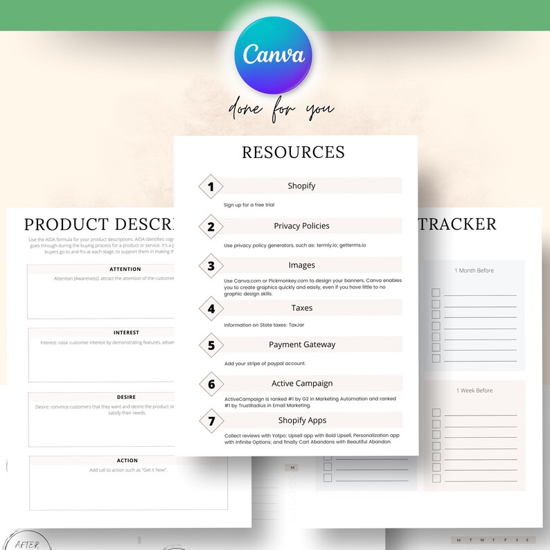 Shopify Planner Canva Template,editable Store Launch Checklist,order ...