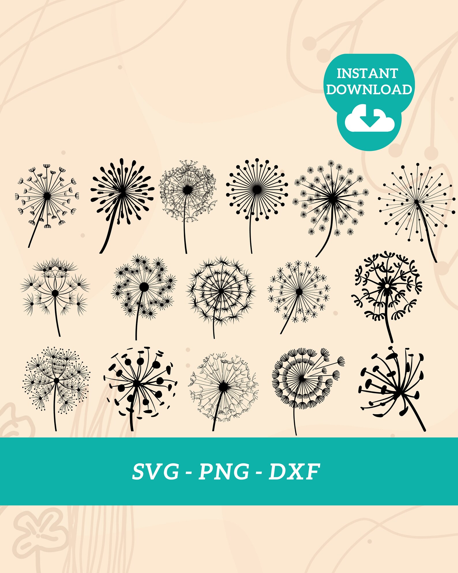 Svg Bundle Dandelions Flower, Dandelion Bundle Svg,flowers and ...