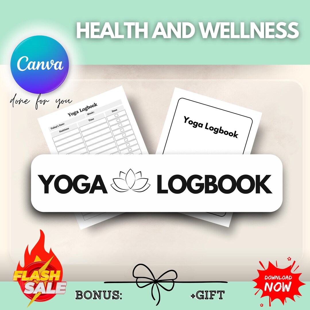 Yoga Logbook Canva Template | Editable Yoga Tracker With Time,date ...