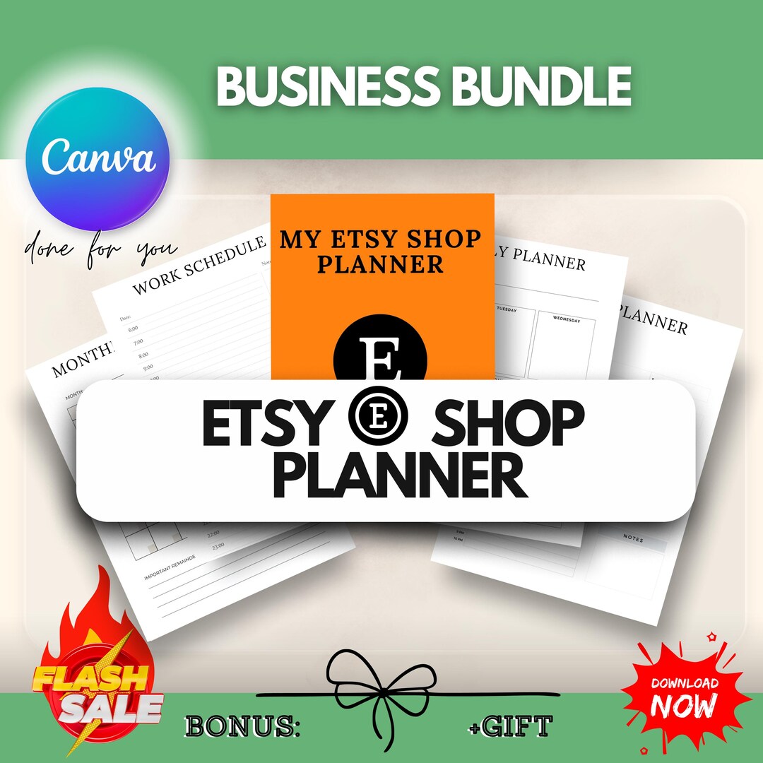 Etsy Shop Planner Canva Template | Editable Seller Organizer, Order ...