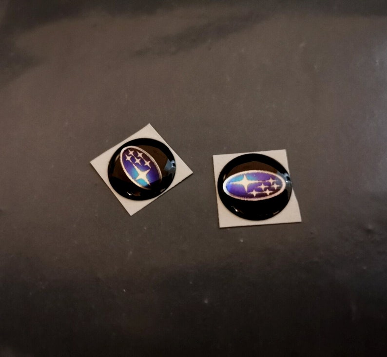 2x Crystal Subaru Logo Stickers Emblems for Car Key Fob 14mm Adhesive ...