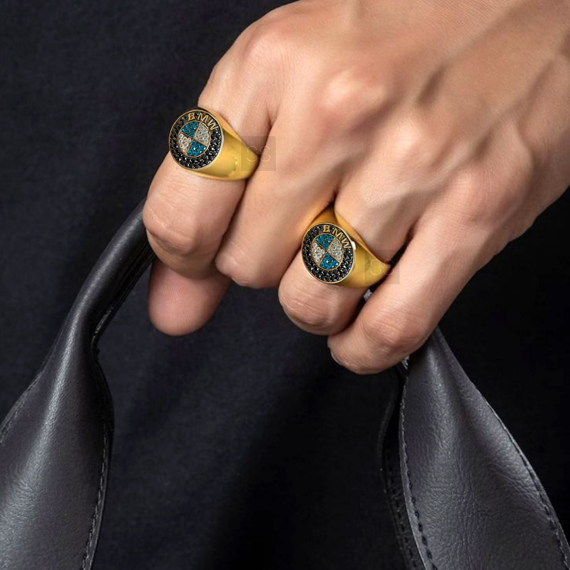 BMW Signet Ring BMW Ring Men Signet Ring Yellow Gold Ring - Etsy