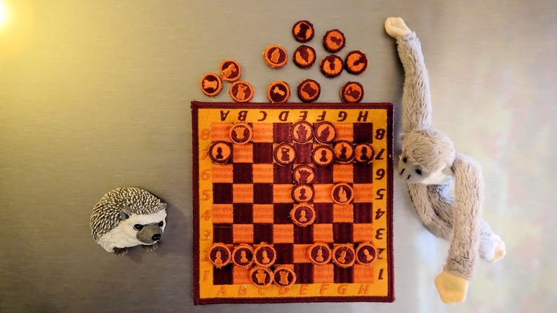 Worlds First Embroidered Playable Chess Refrigerator Magnet Set. - Etsy