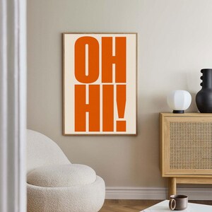 Oh Hi Poster | Minimalist Modern Typographic Print |trendy Wall Art ...