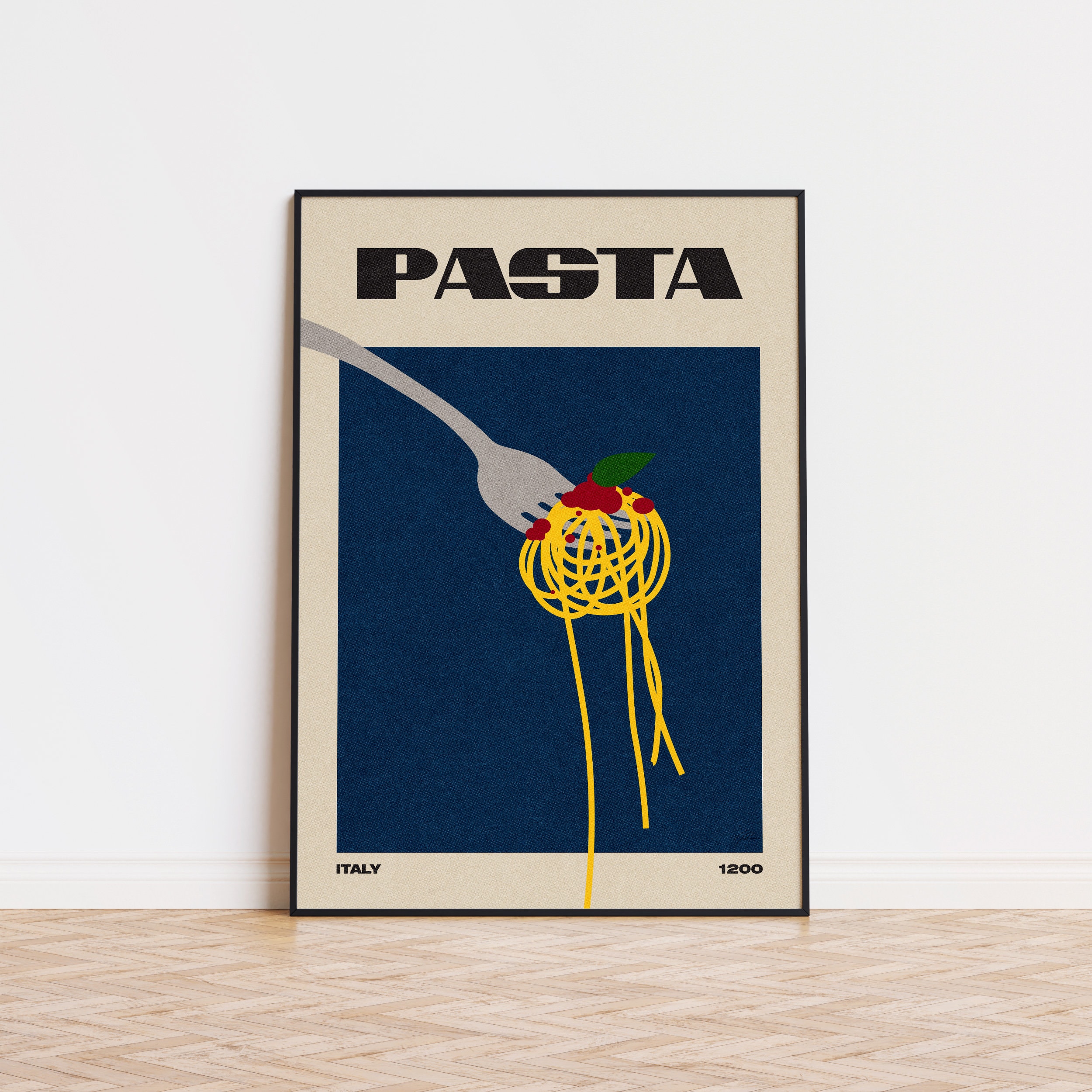 Pasta Food Poster Mid Century Modern Retro Kitchen Decor Chef Print ...
