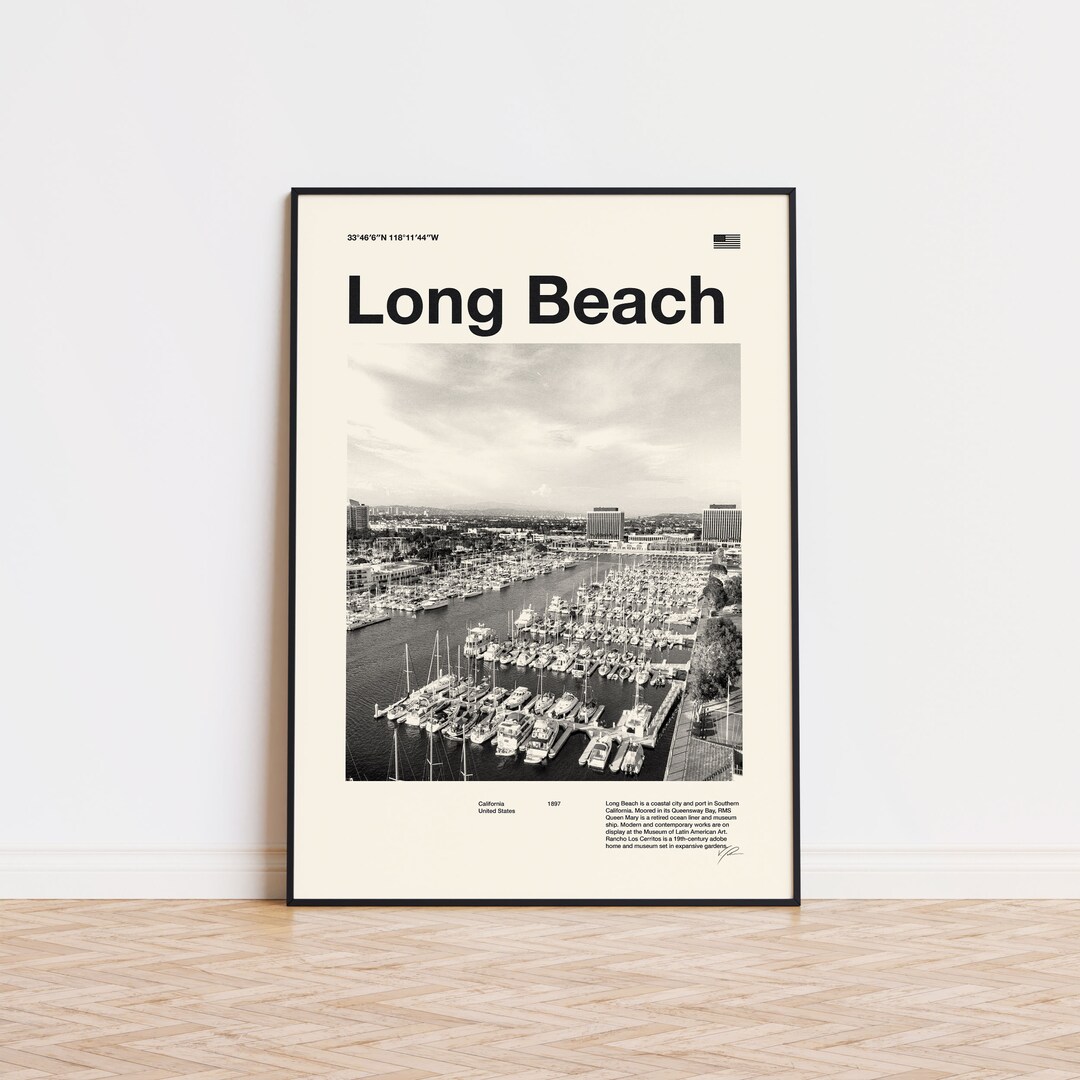 Long Beach City Art Print | Long Beach Poster | Long Beach Wall Art ...