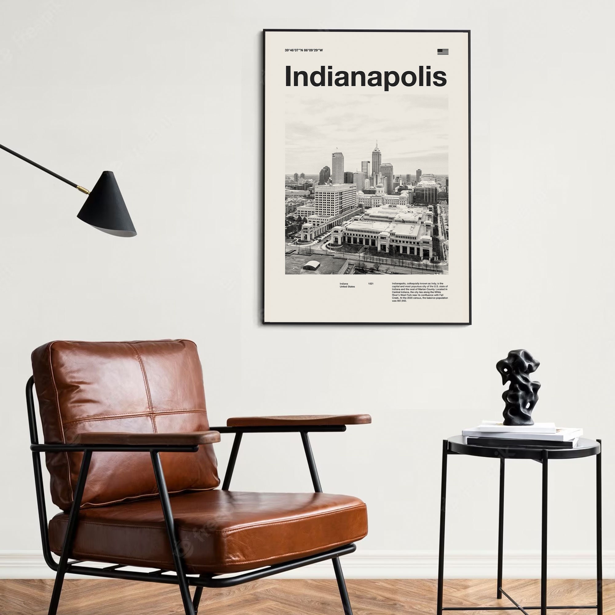 Indianapolis Print Indianapolis Poster Indianapolis Wall Art Mid ...