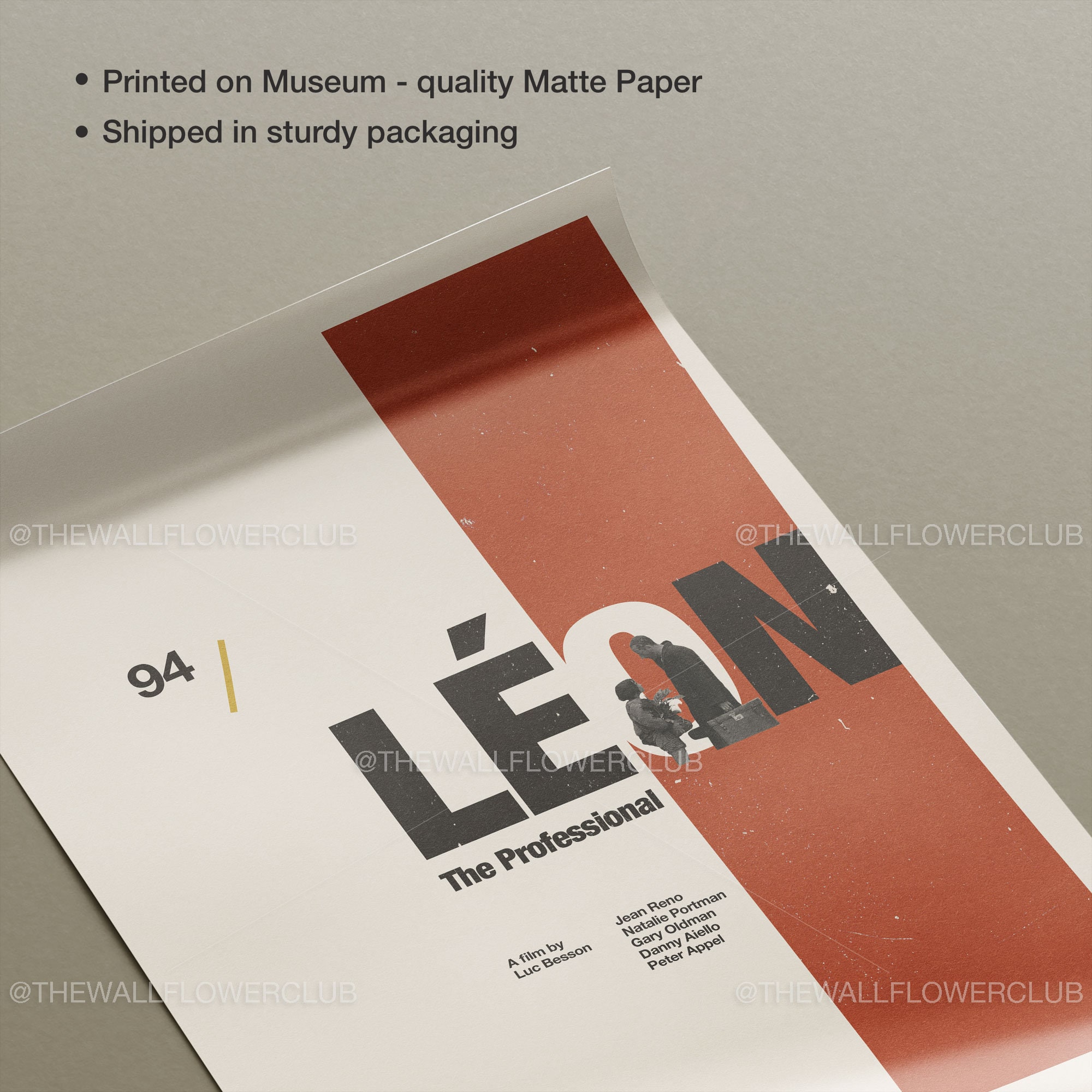 Leon Inspired Poster Mid Century Modern Poster Minimalist Poster Retro ...