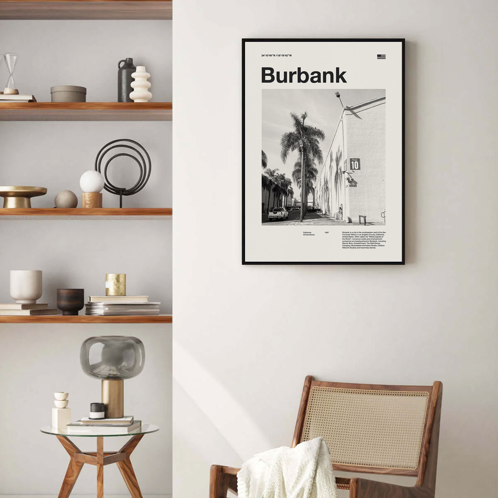 Burbank Art Print | Burbank Poster | Burbank Wall Art | Mid Century ...
