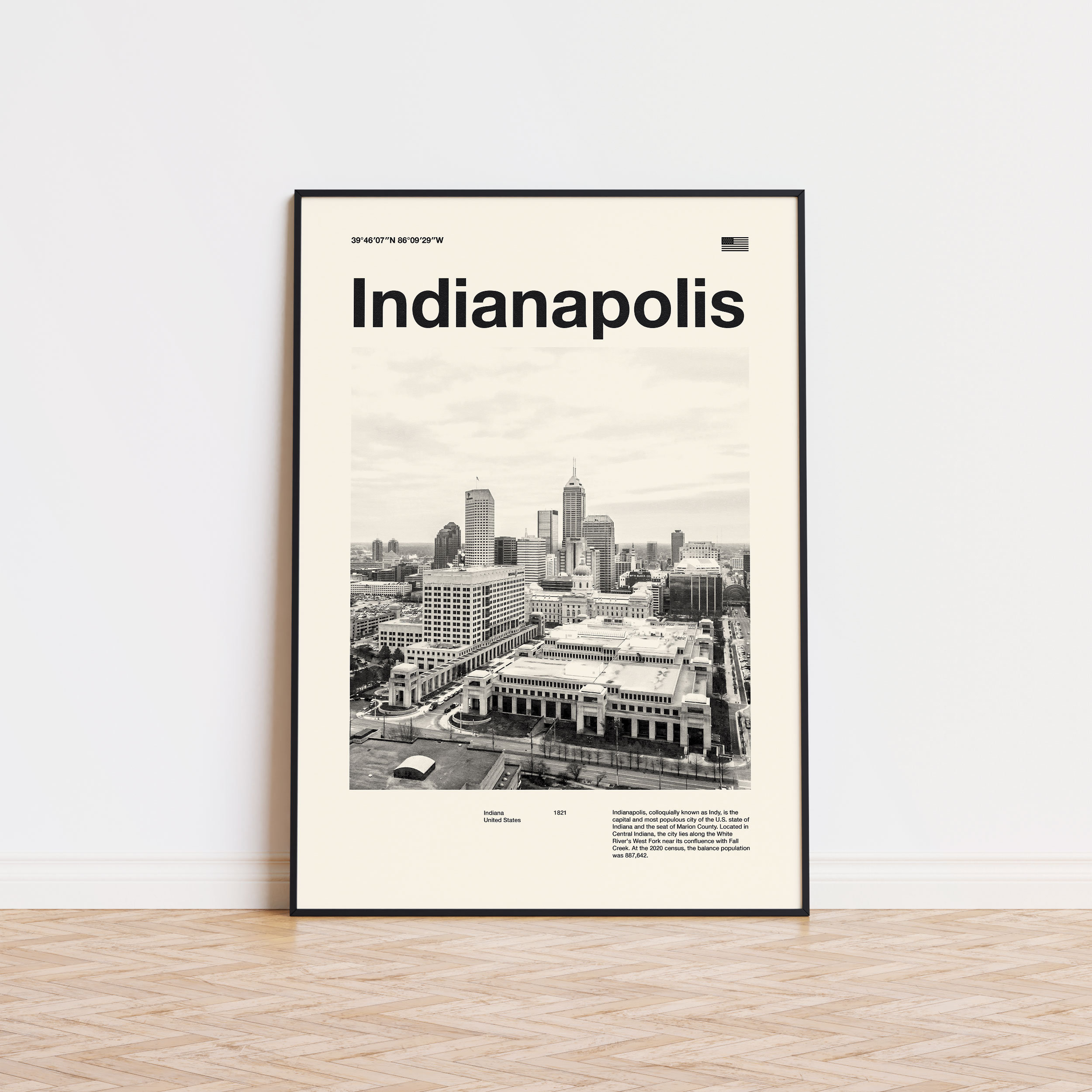 Indianapolis Print Indianapolis Poster Indianapolis Wall Art Mid ...