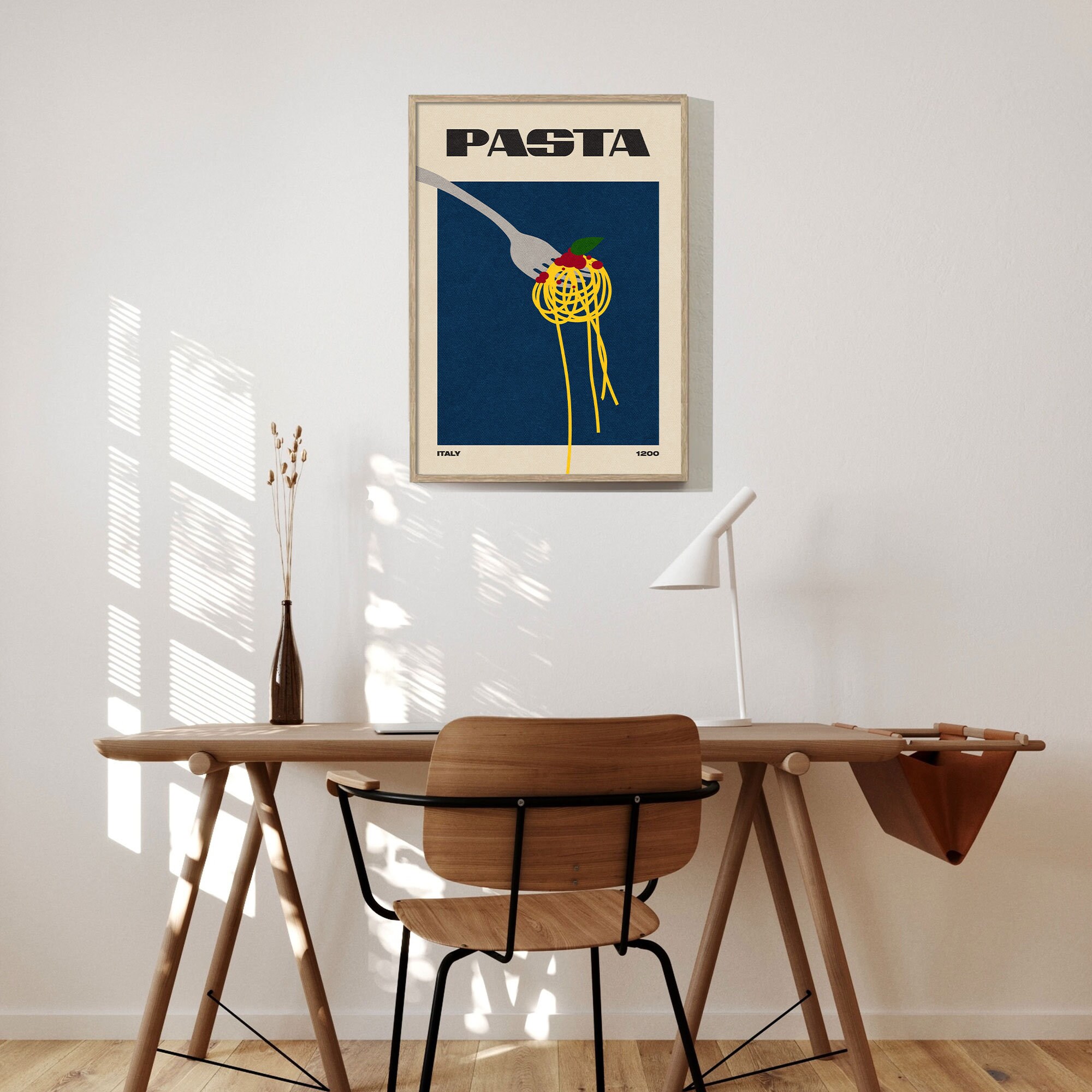 Pasta Food Poster Mid Century Modern Retro Kitchen Decor - Etsy