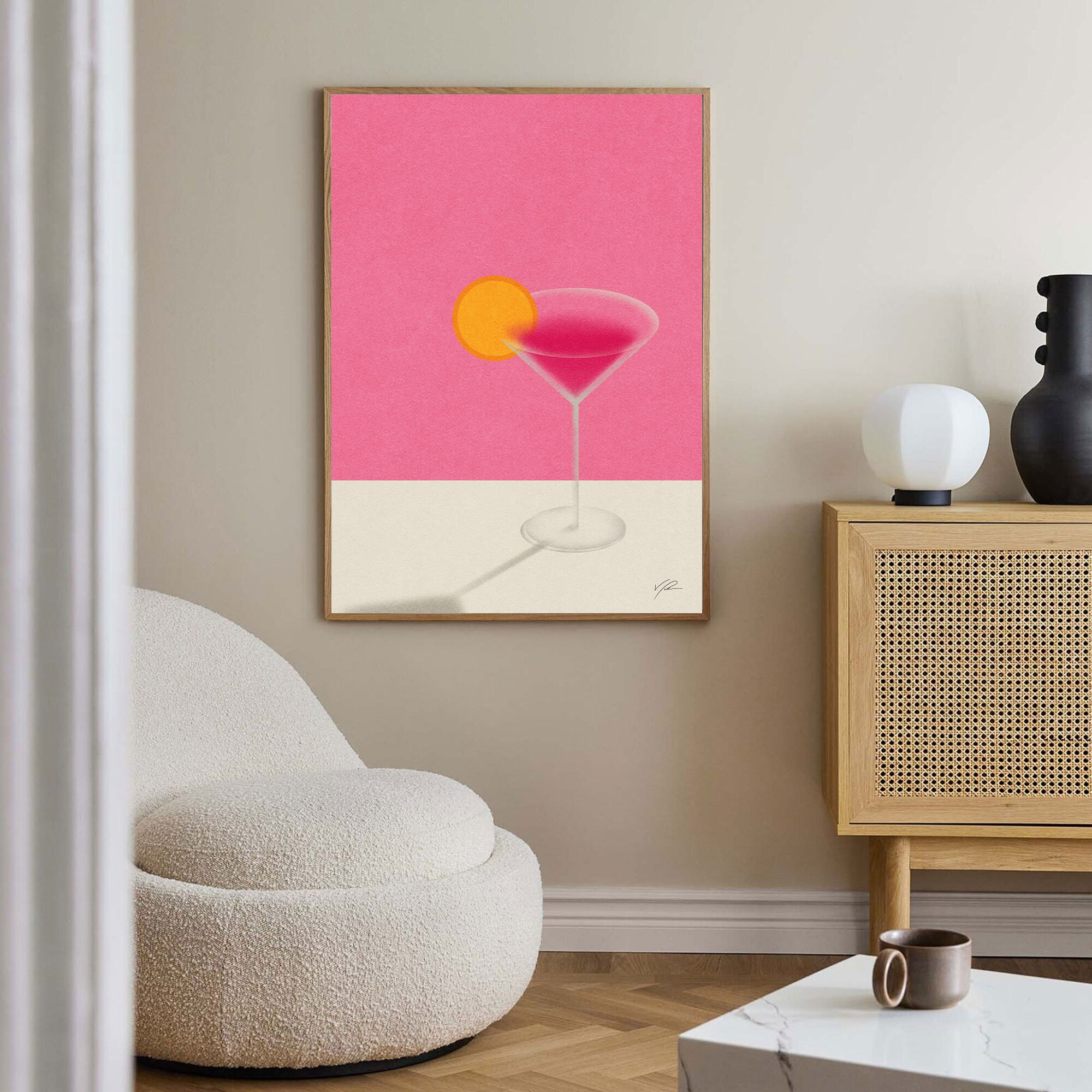 Cosmopolitan Cocktail Minimalist Poster | Drinks Poster | Art Deco ...