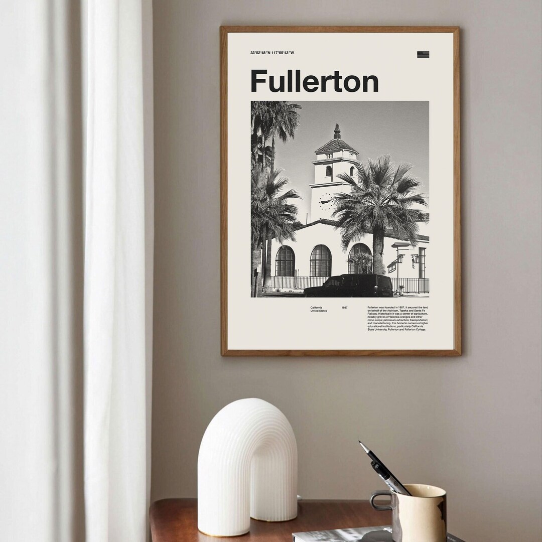 Fullerton Art Print | Fullerton Poster | Fullerton Wall Art | Mid ...