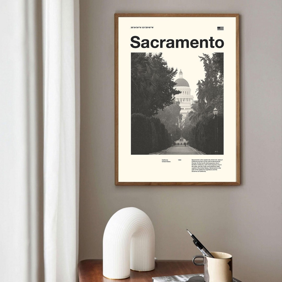 Sacramento City Art Print | Sacramento Poster | Sacramento Wall Art ...