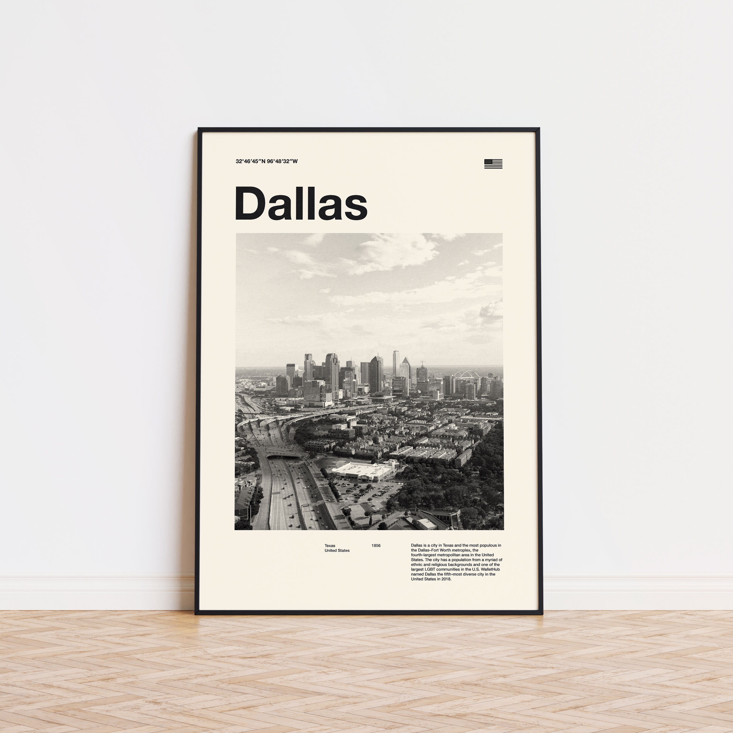 Dallas Art Print | Dallas Poster | Dallas Wall Art | Mid Century Poster ...