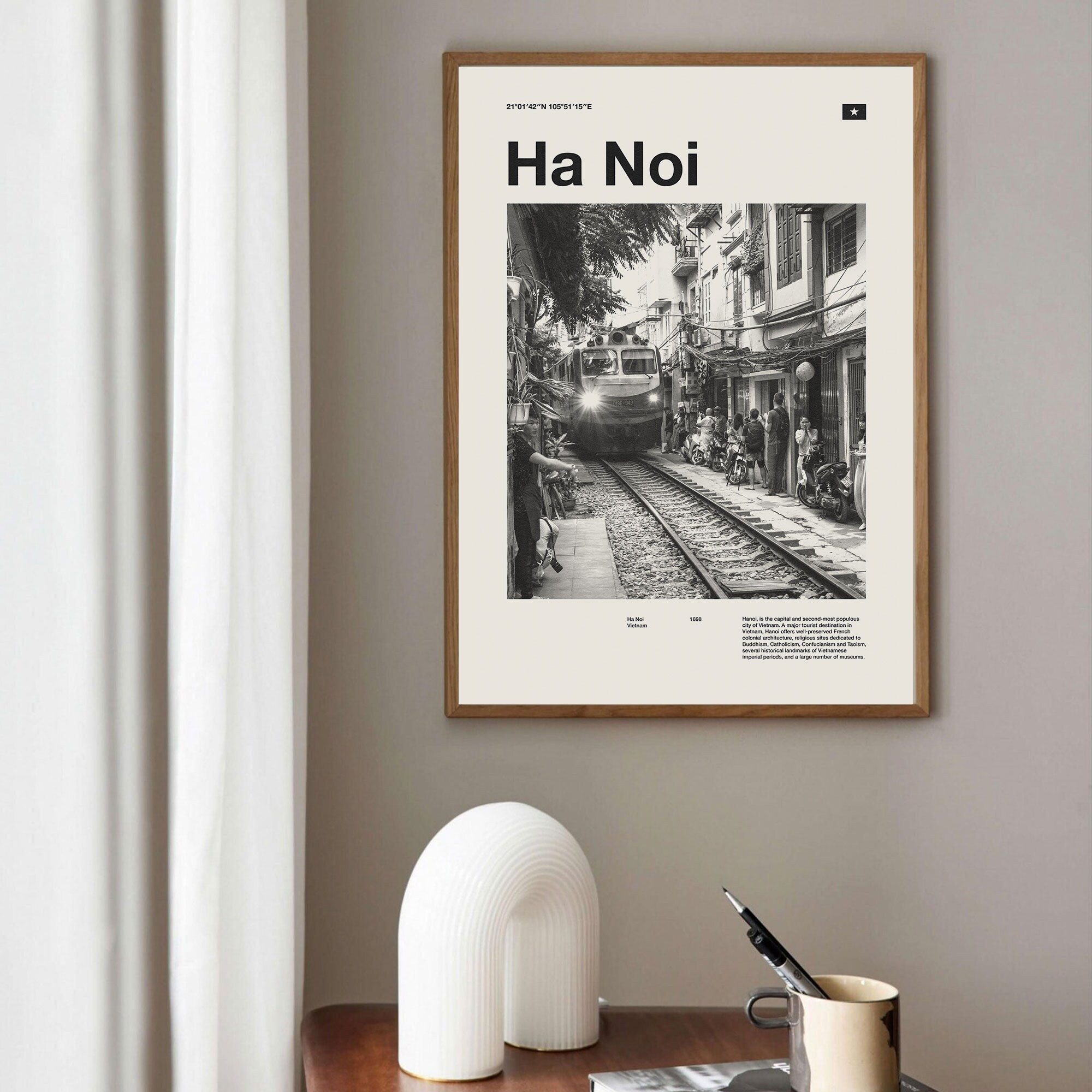 Ha Noi Art Print Ha Noi Poster Ha Noi Wall Art Mid Century Poster ...
