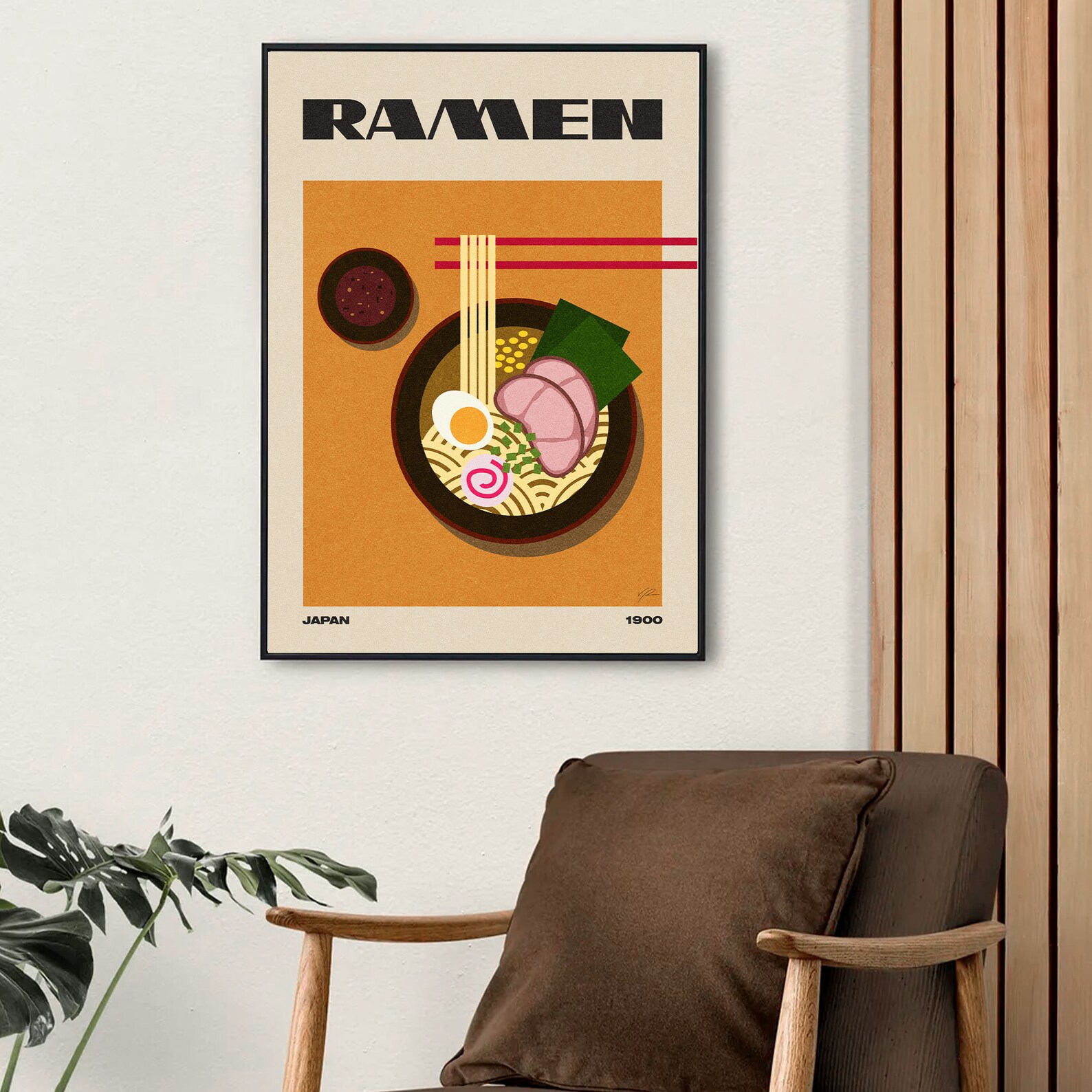 Ramen Food Poster Mid Century Modern Retro Kitchen Decor - Etsy