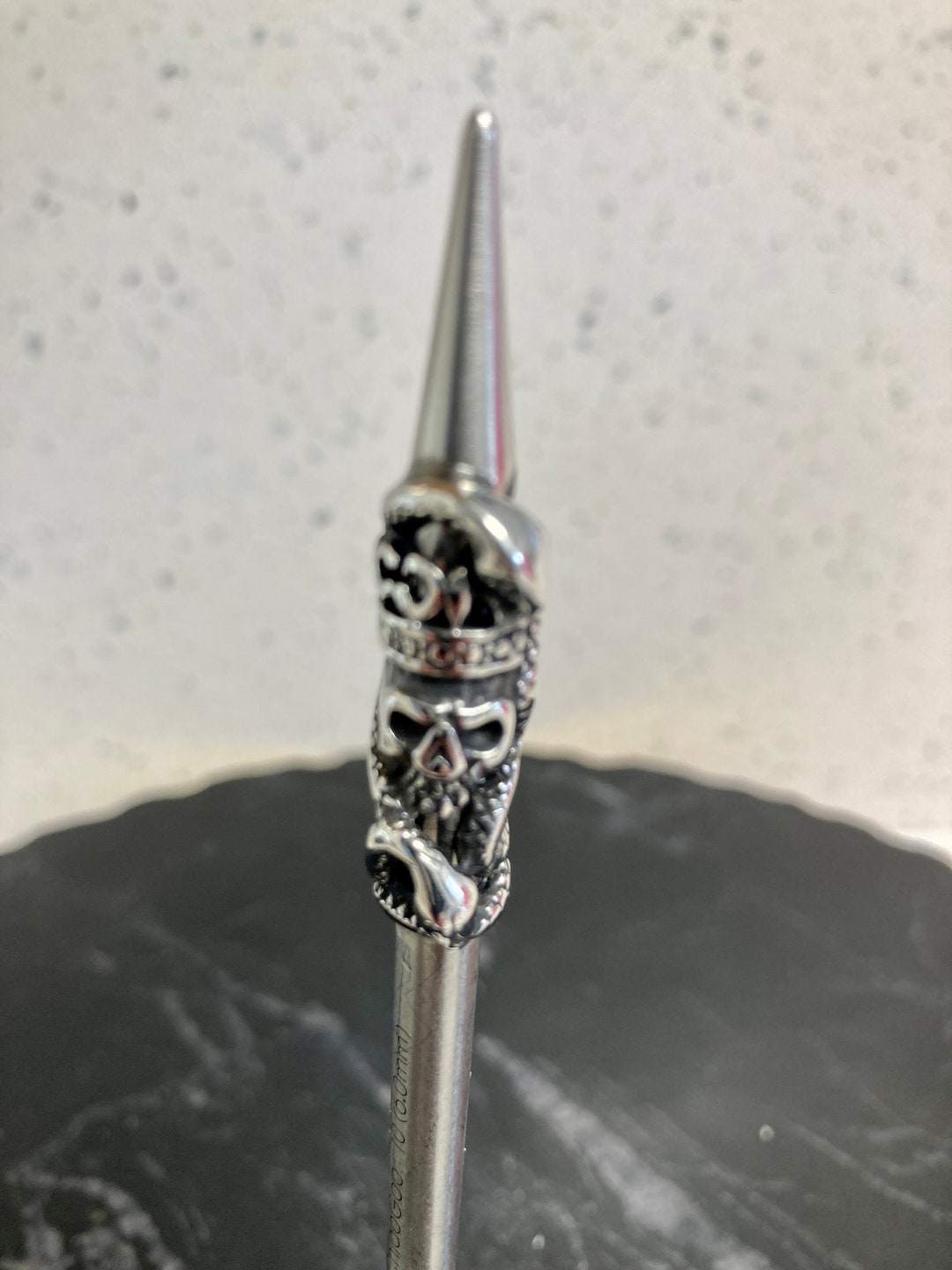 Stainless Steel Snake and Skull Hair Stick - Etsy