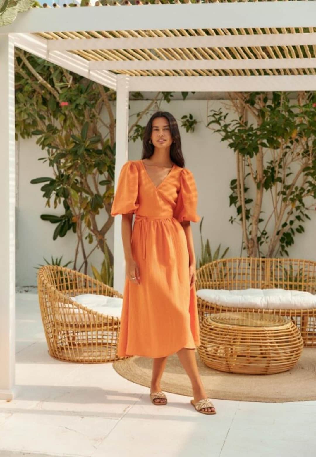 Wrap Linen Dress, Muslin Women Dress, Summer Dress, Spring Dress - Etsy