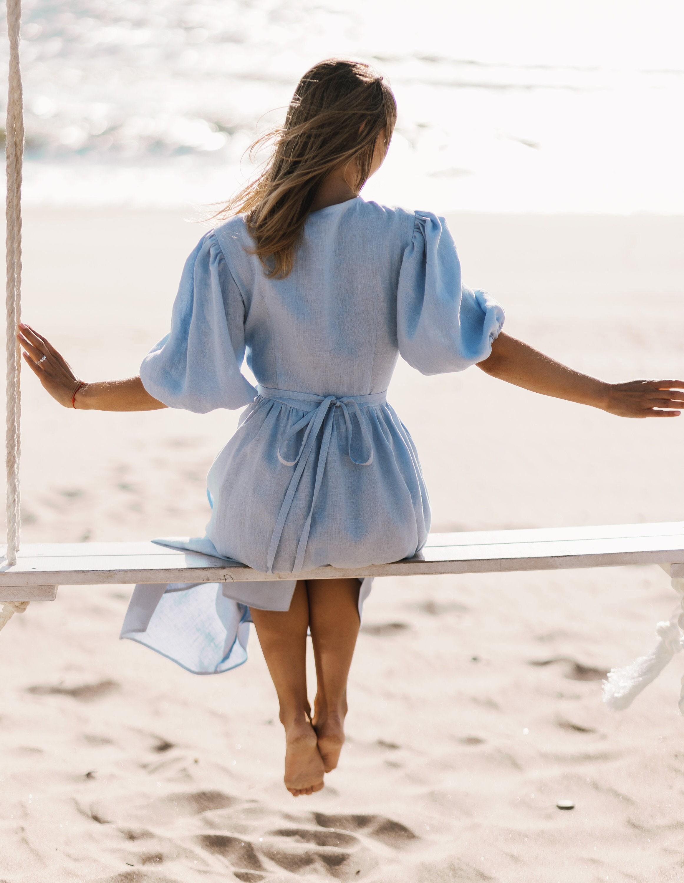 Wrap Linen Dress, Muslin Women Dress, Summer Dress, Spring Dress - Etsy