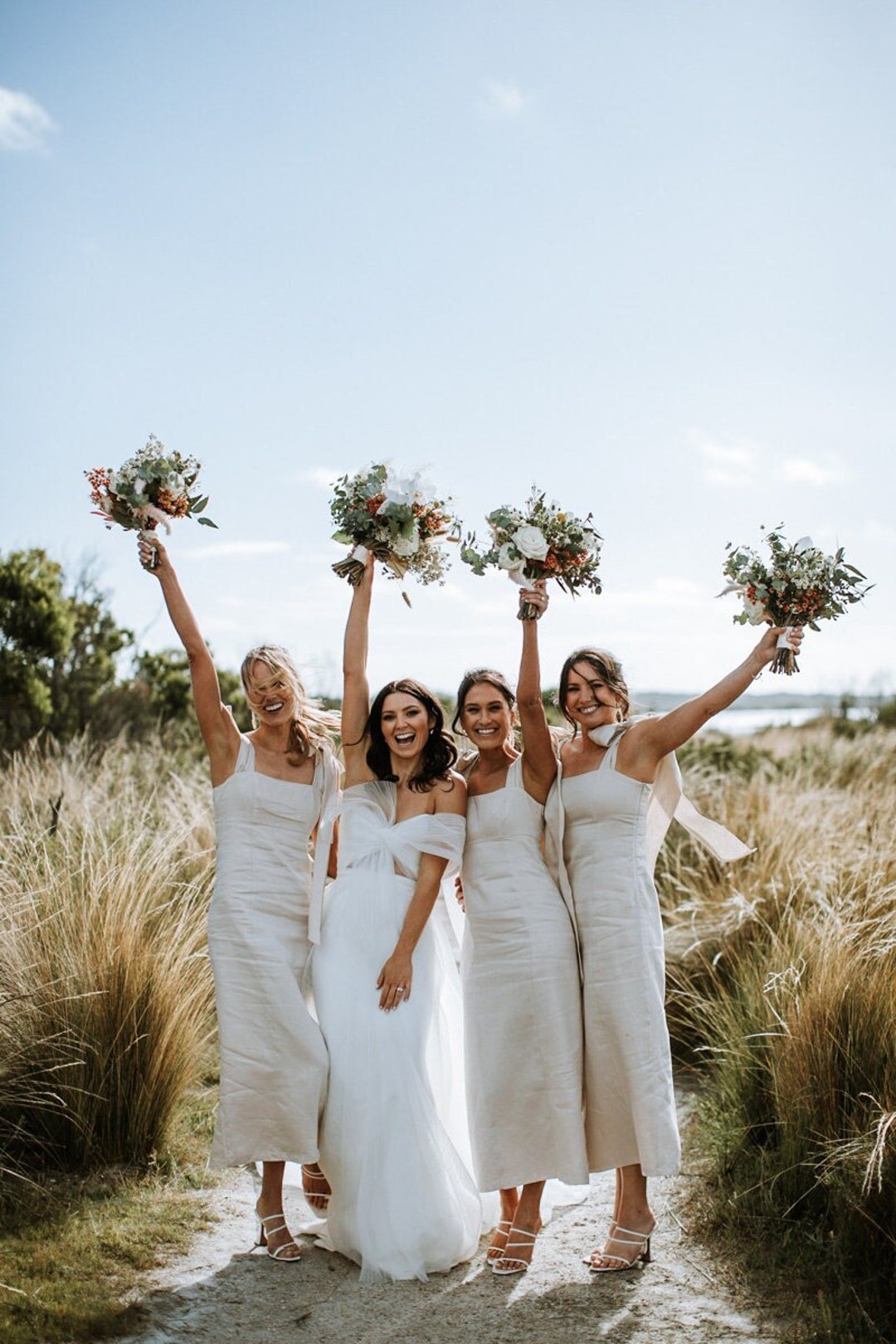 Linen Bridesmaid Dress, Bridal Maid Dress, Llinen Midi Sundress ...