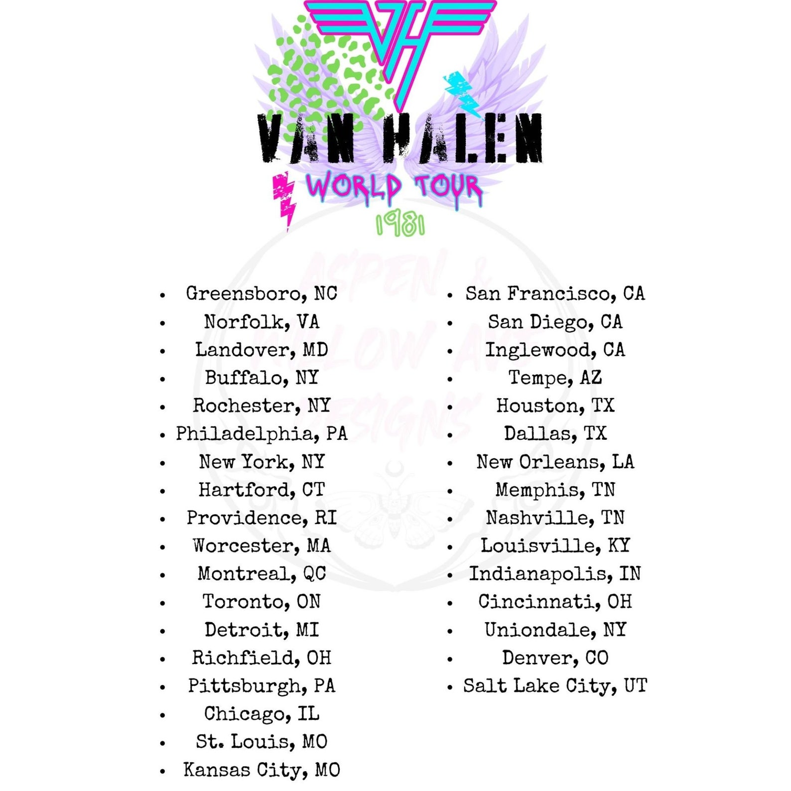 Van Halen World Tour Png- Van Halen Png- Van Halen Sublimation Designs ...