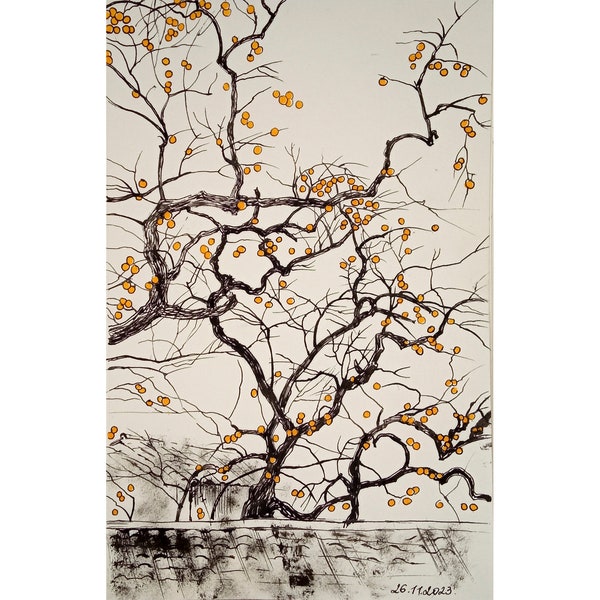 Persimmon Tree - Etsy