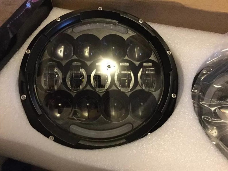 7 LED Headlights Land Rover Defender Upgraded Ice White Led Headlights ...