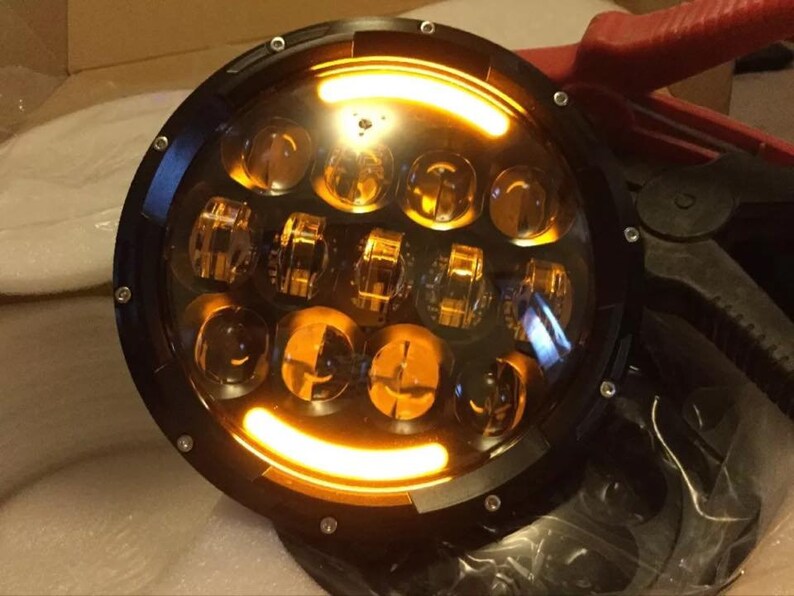 7 LED Headlights Land Rover Defender Upgraded Ice White Led Headlights ...