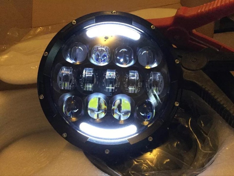 7 LED Headlights Land Rover Defender Upgraded Ice White Led Headlights ...