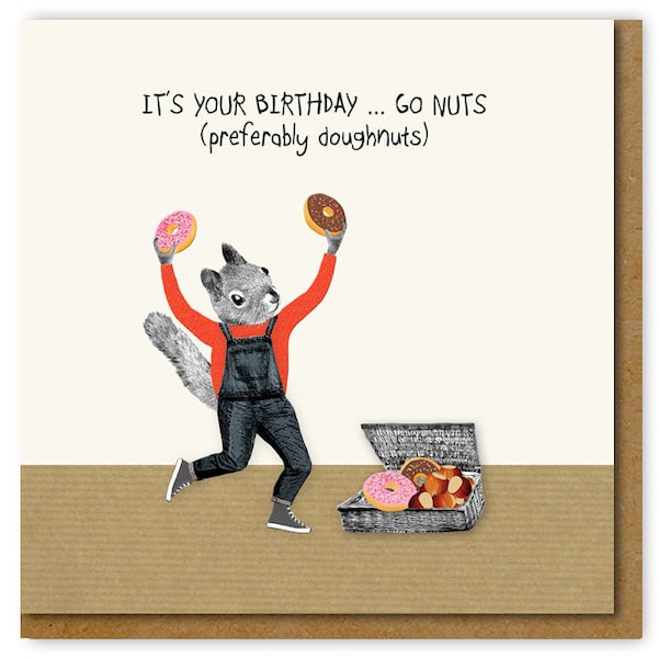 Nuts Birthday Card - Etsy