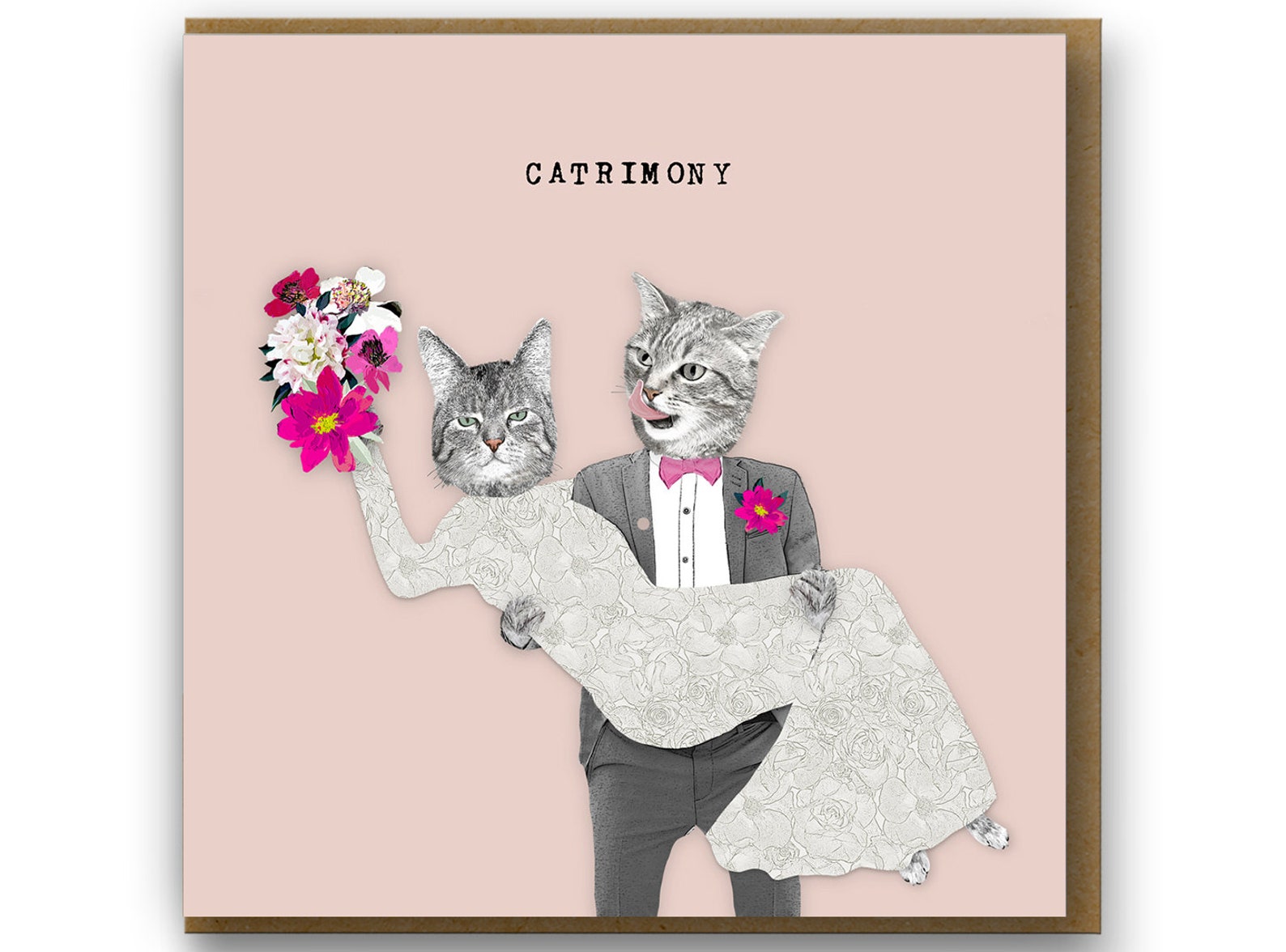 Cat Wedding Card Catrimony Fun Wedding Card for Cat Lover - Etsy