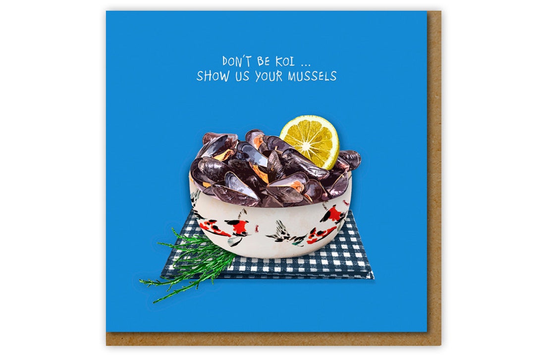 Funny Card for Him, Muscular Man Card, Don't Be Koi Show Us Your ...
