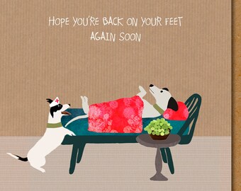 Get Well Soon Broken Leg Card - Etsy