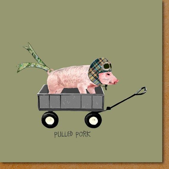 Funny Card for Meat Lover Pulled Pork Birthday Card Funny - Etsy