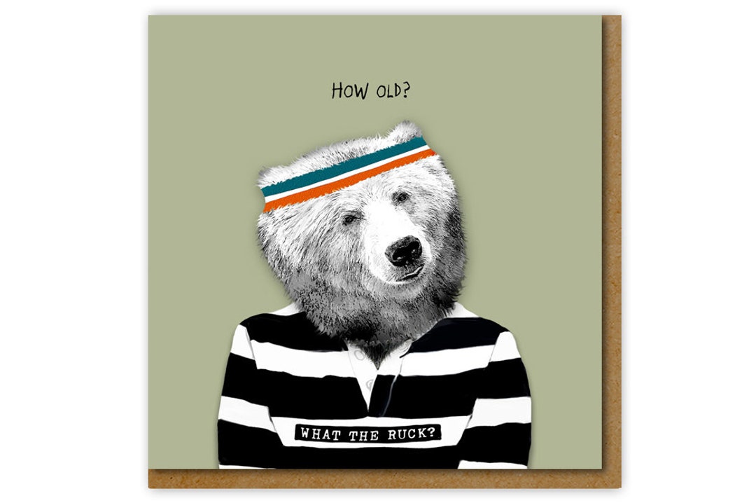 Funny Card for Rugby Fan, What the Ruck, How Old? Birthday Card, Funny ...