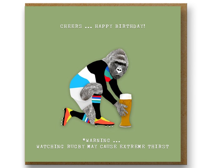 Funny Birthday Card for a Rugby Fan, Rugby Birthday Card - Etsy UK