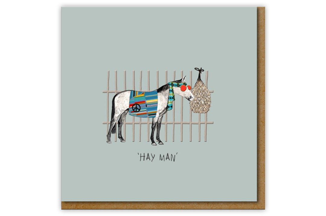 Hay Man Birthday Card, Card for a Horse Lover or Unconventional Free ...