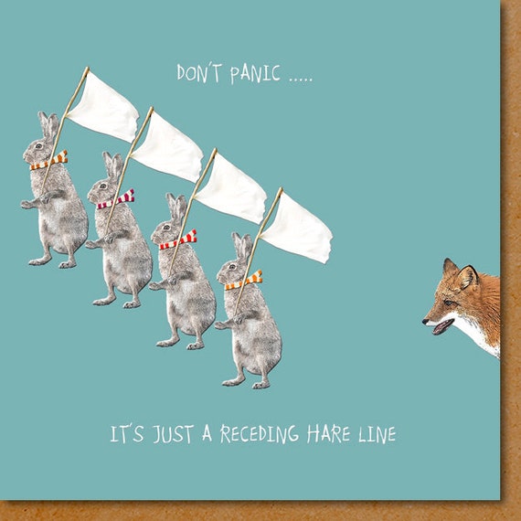Funny Card for Balding Man Receding Hare Line Birthday Card - Etsy