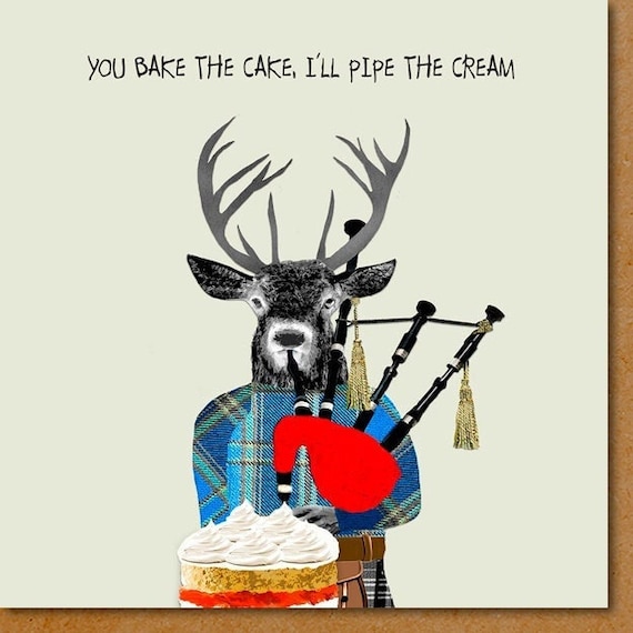 Funny Birthday Card Pipe the Cream Birthday Card Bagpipes - Etsy